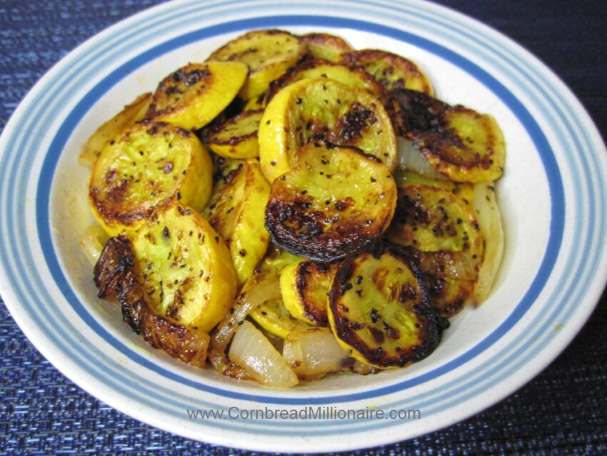 Sautéed Yellow Squash and Onions - Cornbread Millionaire